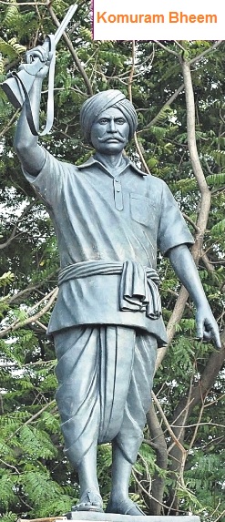 Komuram Bheem statue installed on Tank Bund - Mission Telangana
